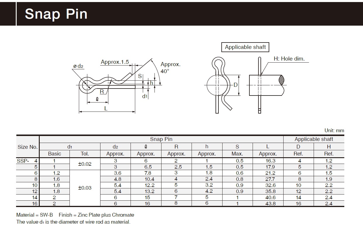 Ichiban Precision Sdn Bhd - Ochiai - Ochiai Snap Pin, Retaining Pin